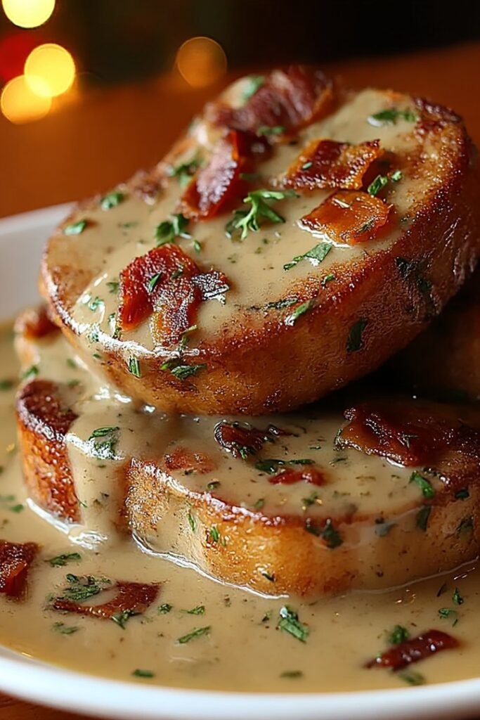 Country Fried Beef Chops with Turkey Beef bacon Gravy