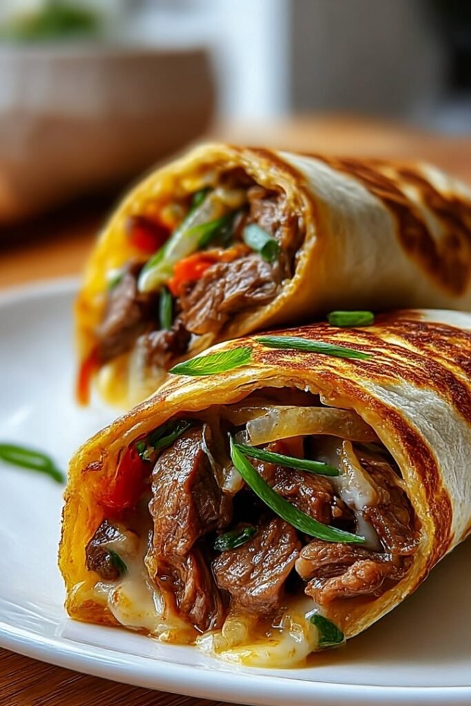 Crispy Philly Cheesesteak Grilled Wraps
